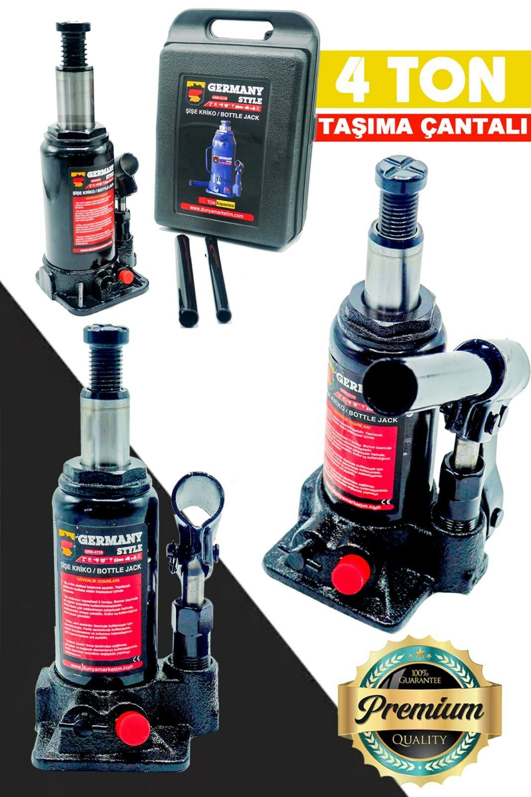 Germany Style Titanium Pro Black 4 Ton Hidrolik Araba Karavan Oto Şişe ...