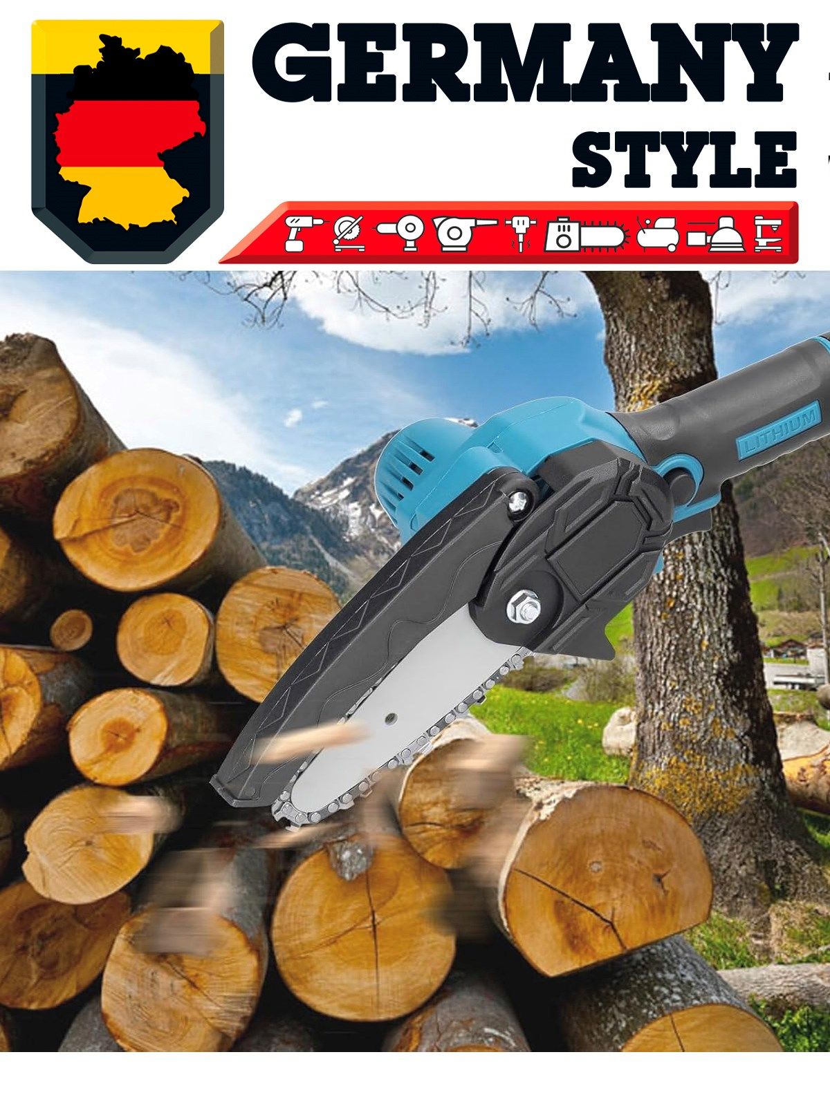 Germany Style Alman Eco9540 Çift Akülü Şarjlı Ağaç Dal Budama Zincirli ...